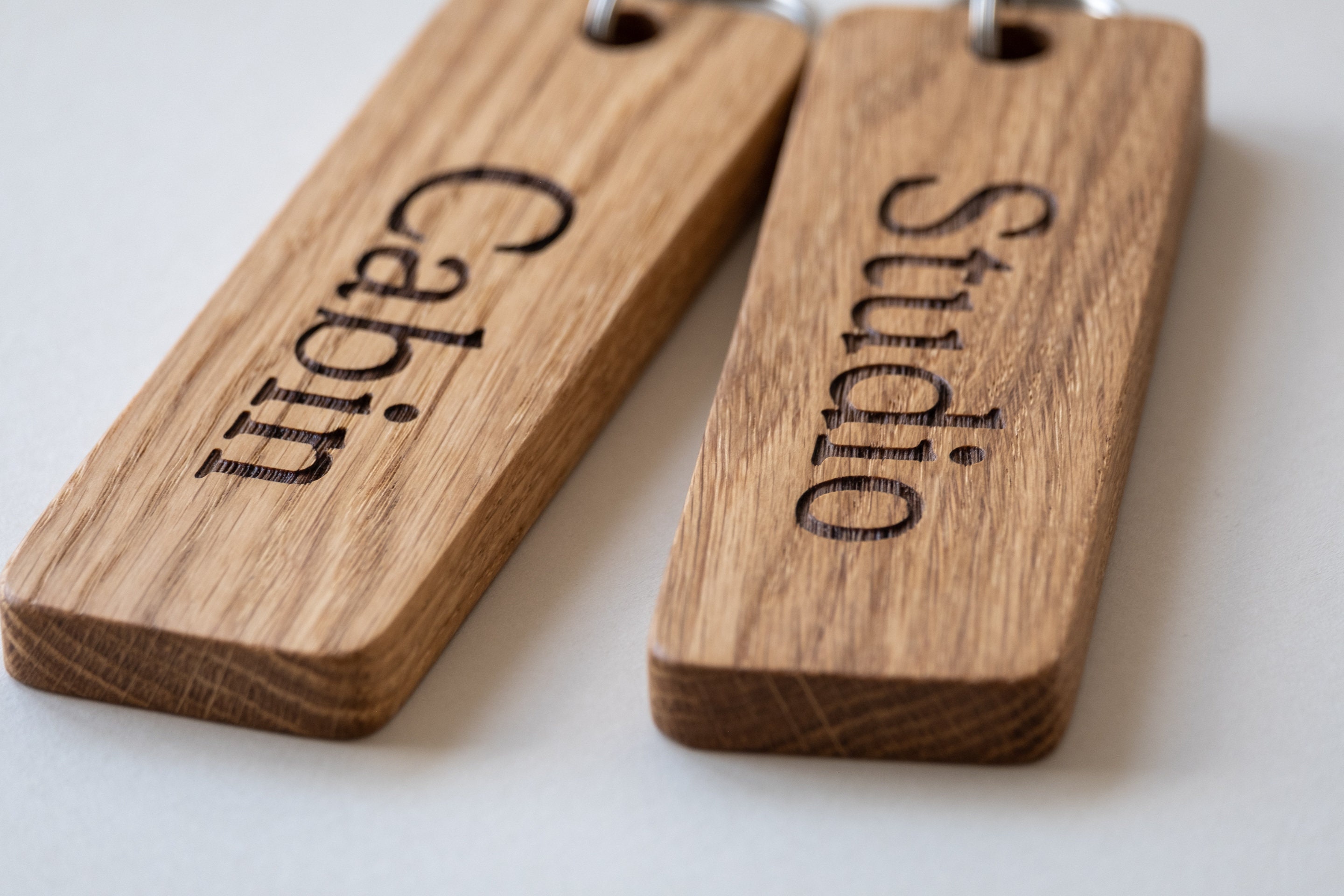 Personalized Wooden Keychain Engraved English Oak Big Wood - Etsy