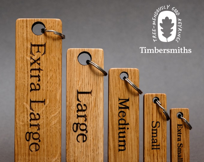 Personalised Oak Keyring, Custom Key Fob, Door, Shed Garage, Flat ...
