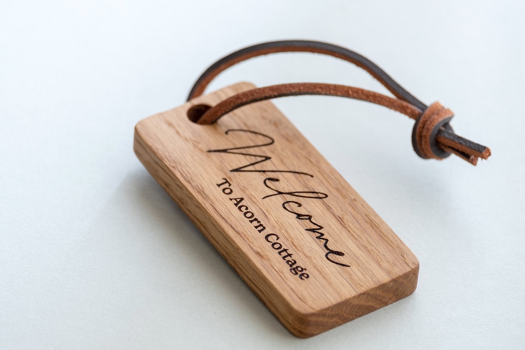 Custom Wooden Label With Personalised Gift Message, Made From Solid Oak ...