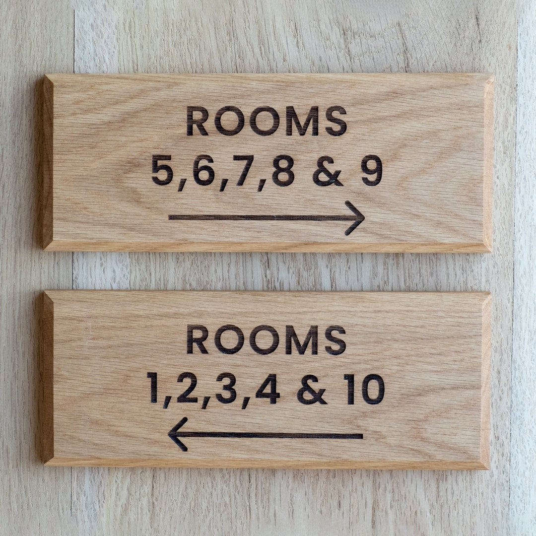 Custom Wooden Directional Sign for Hotels and Guesthouses. Interior ...
