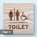 Square Wooden Toilet Restroom Symbol Signs Featuring Male, Female ...