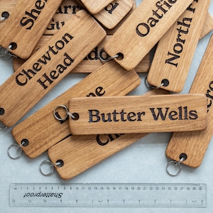Large Key Ring, Giant Keyring Handmade From Solid Oak, an XXL Keychain ...