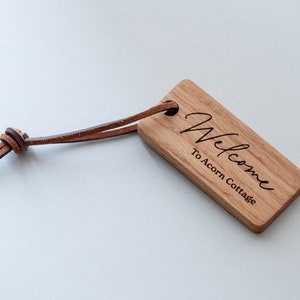 Custom Wooden Label With Personalised Gift Message, Made From Solid Oak ...