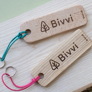 Personalised Wooden Keyring Made From Solid Oak or Ash. Custom Engraved ...
