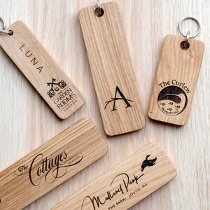 Personalised Wooden Keyring Made From Solid Oak Custom Engraved ...