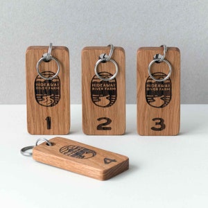 Personalised Wooden Keyring Made From Solid Oak Custom Engraved ...