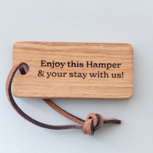 Custom Wooden Label With Personalised Gift Message, Made From Solid Oak ...