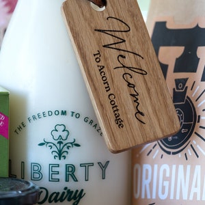 Custom Wooden Label With Personalised Gift Message, Made From Solid Oak ...