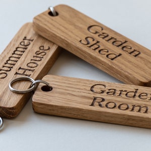 Personalized Wooden Keychain - Engraved English Oak - Big Wood Key ...