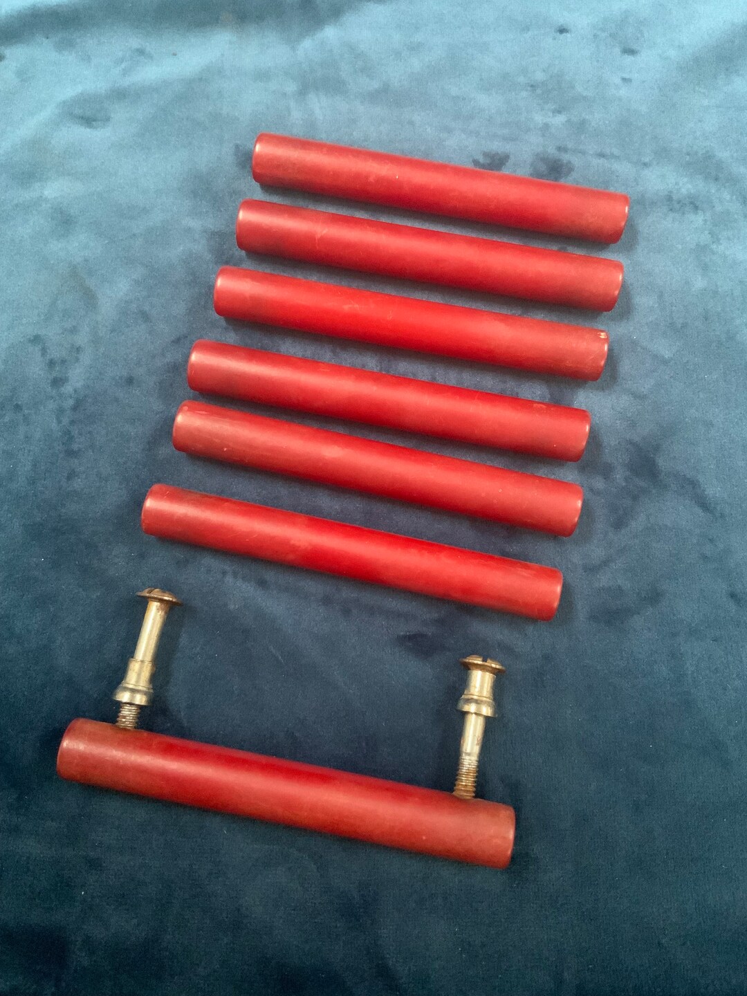 Cherry Red Bakelite Drawer Handles Set of 7 - Etsy