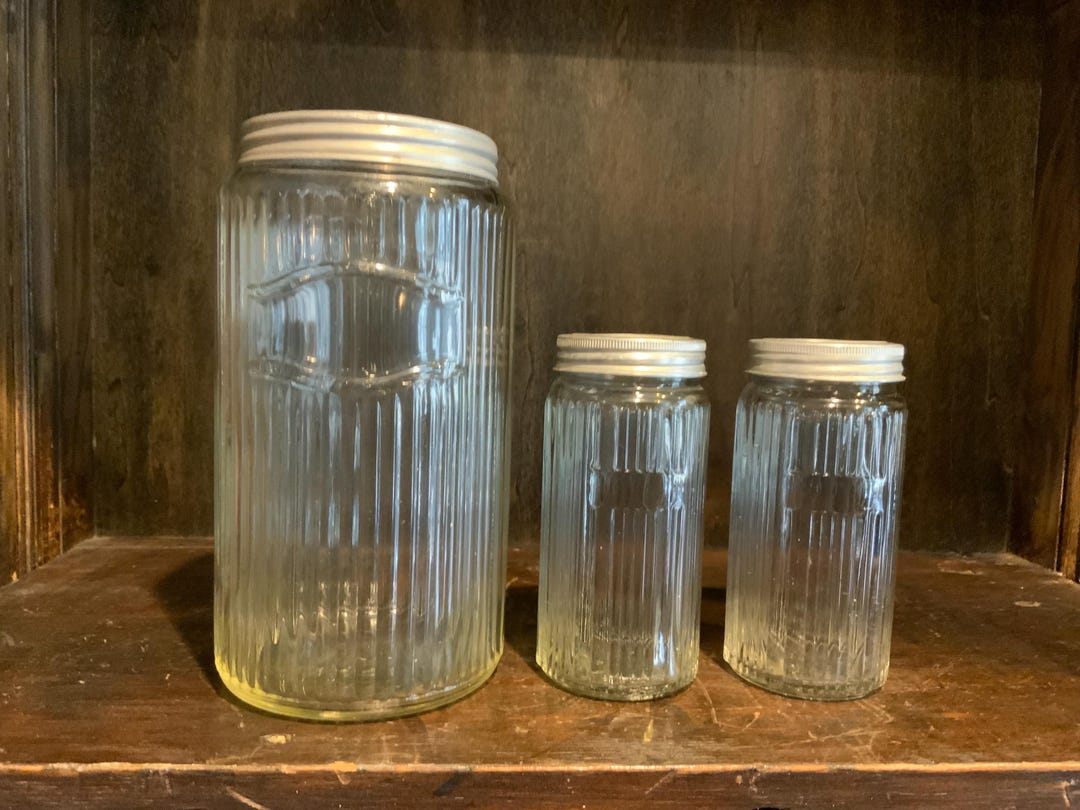 Vintage Hoosier Cabinet Jars Set of 3 - Etsy