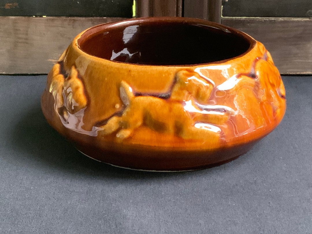 Vintage Canuck Pottery Stoneware Dog Bowl Made in Canada - Etsy