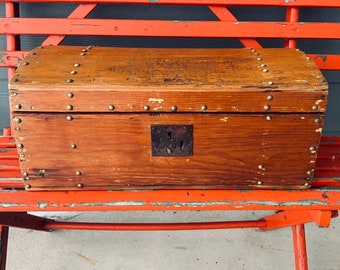 Antique Decorated Tin Dome Lid Document Box - Etsy