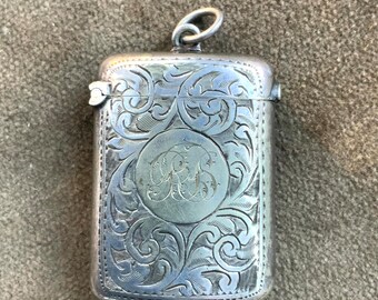 Avila Match Safe Vintage Sterling Silver Plated Antique Match Safe/case ...