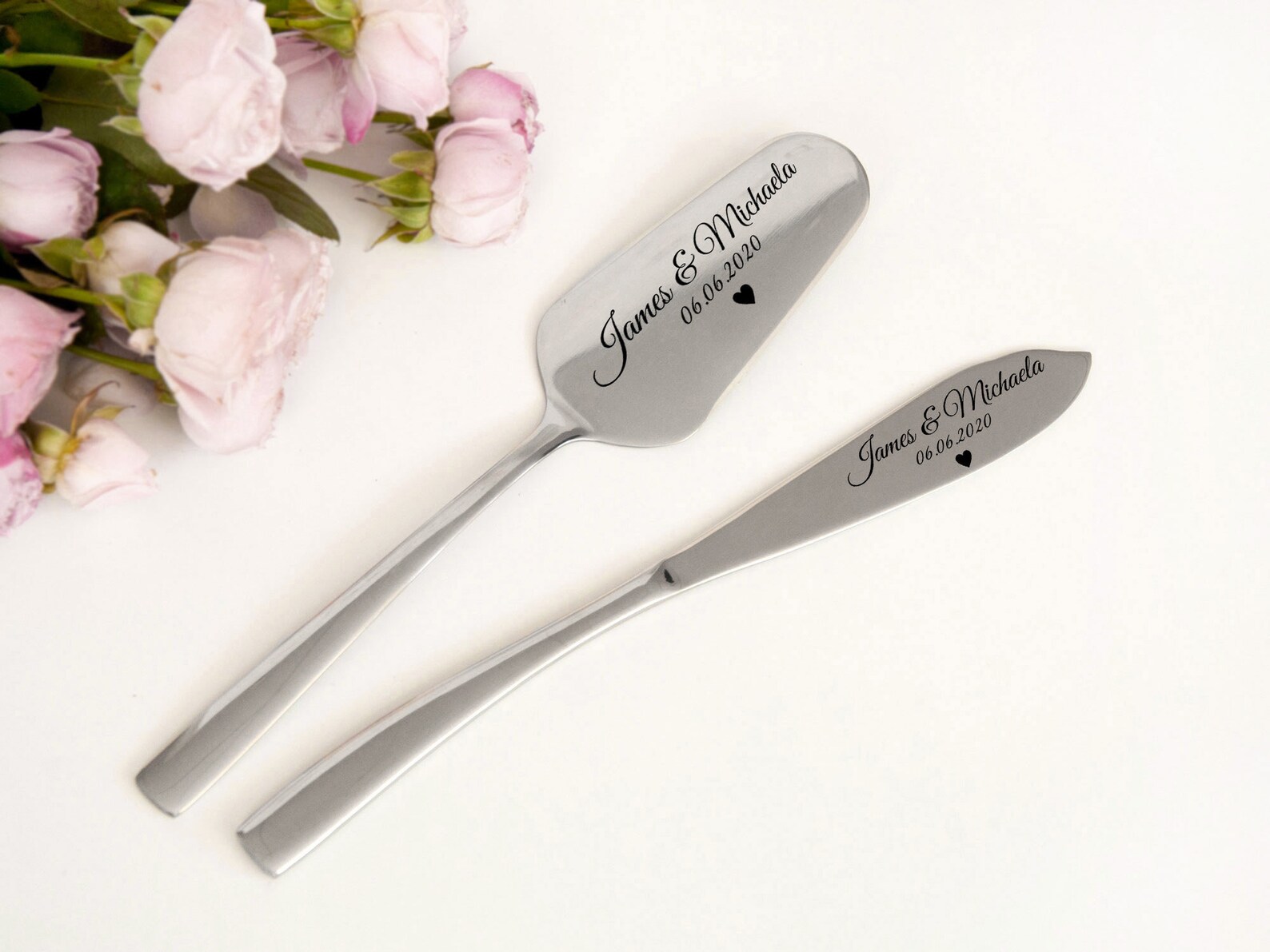 Personalized Cake Server Set and Wooden Gift Box Engraved Cake - Etsy