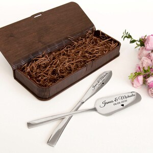 Personalized Cake Server Set and Wooden Gift Box Engraved Cake - Etsy