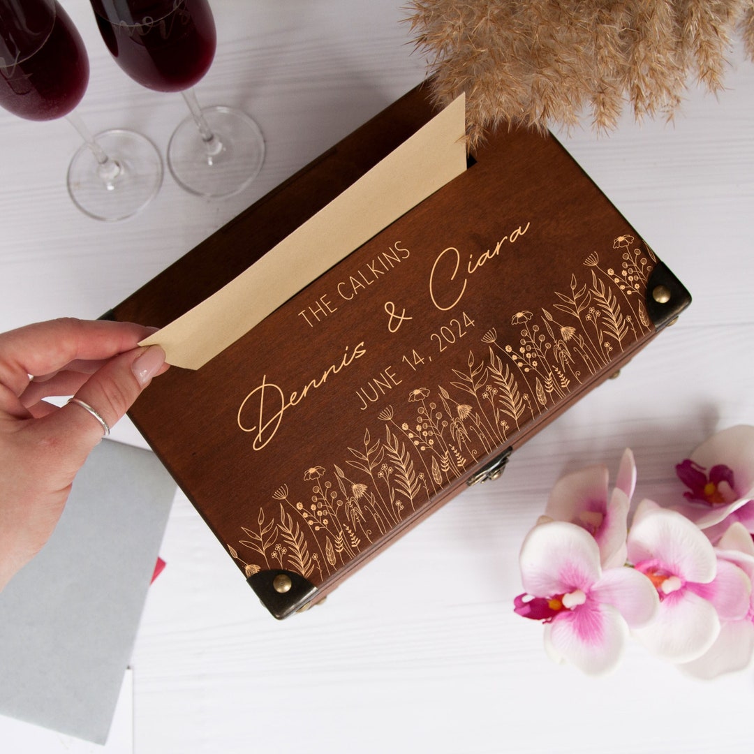 Honeymoon Fund Box Black Wedding Card Box Wedding Money Box Adventure ...