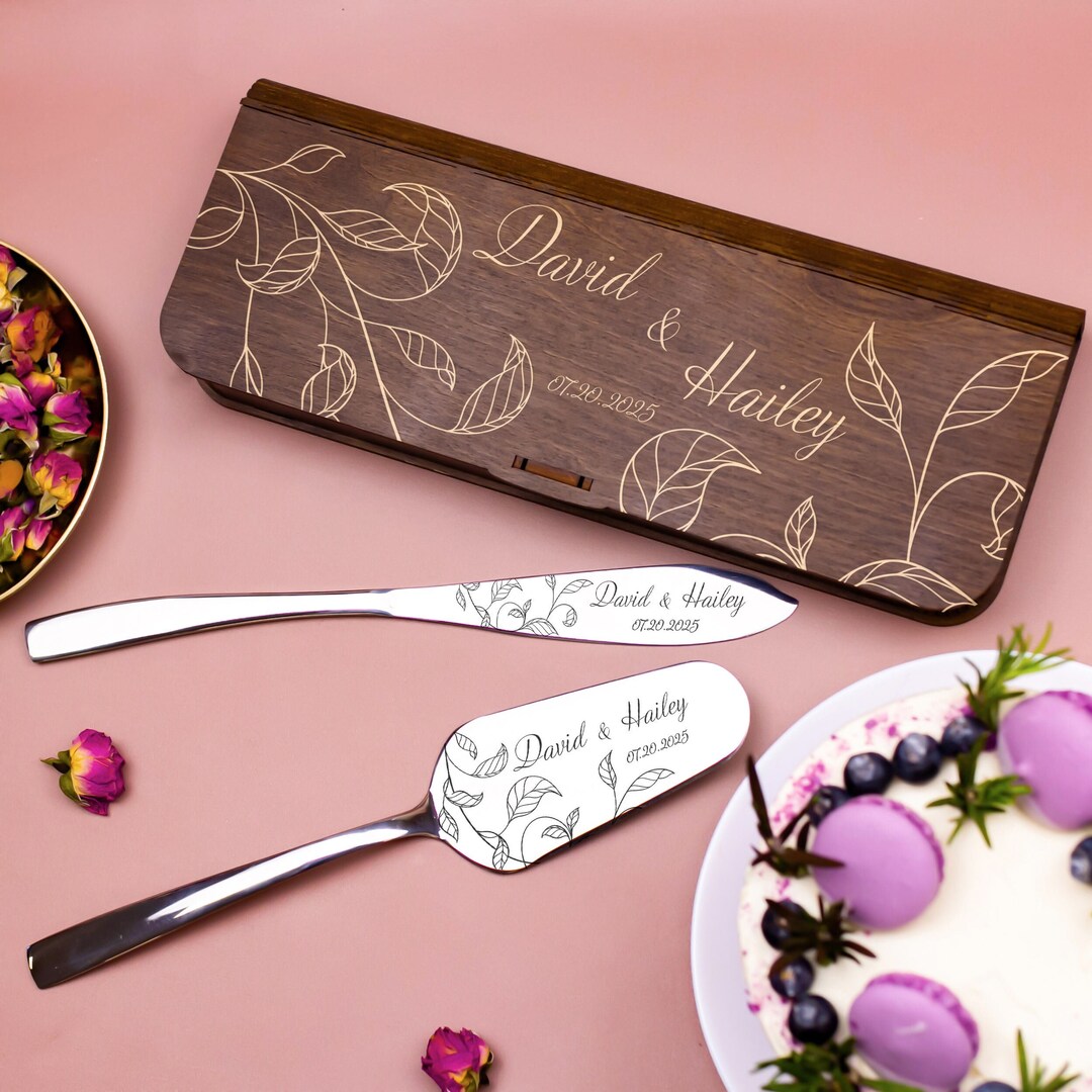 Personalized Wedding Cake Knife Set Wedding Gift Wedding Cake Serving ...