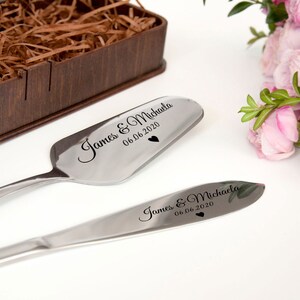 Personalized Cake Server Set and Wooden Gift Box Engraved Cake - Etsy
