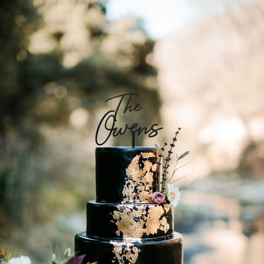 Gothic Wedding Cake Topper - Halloween Wedding Cake Topper - Black ...