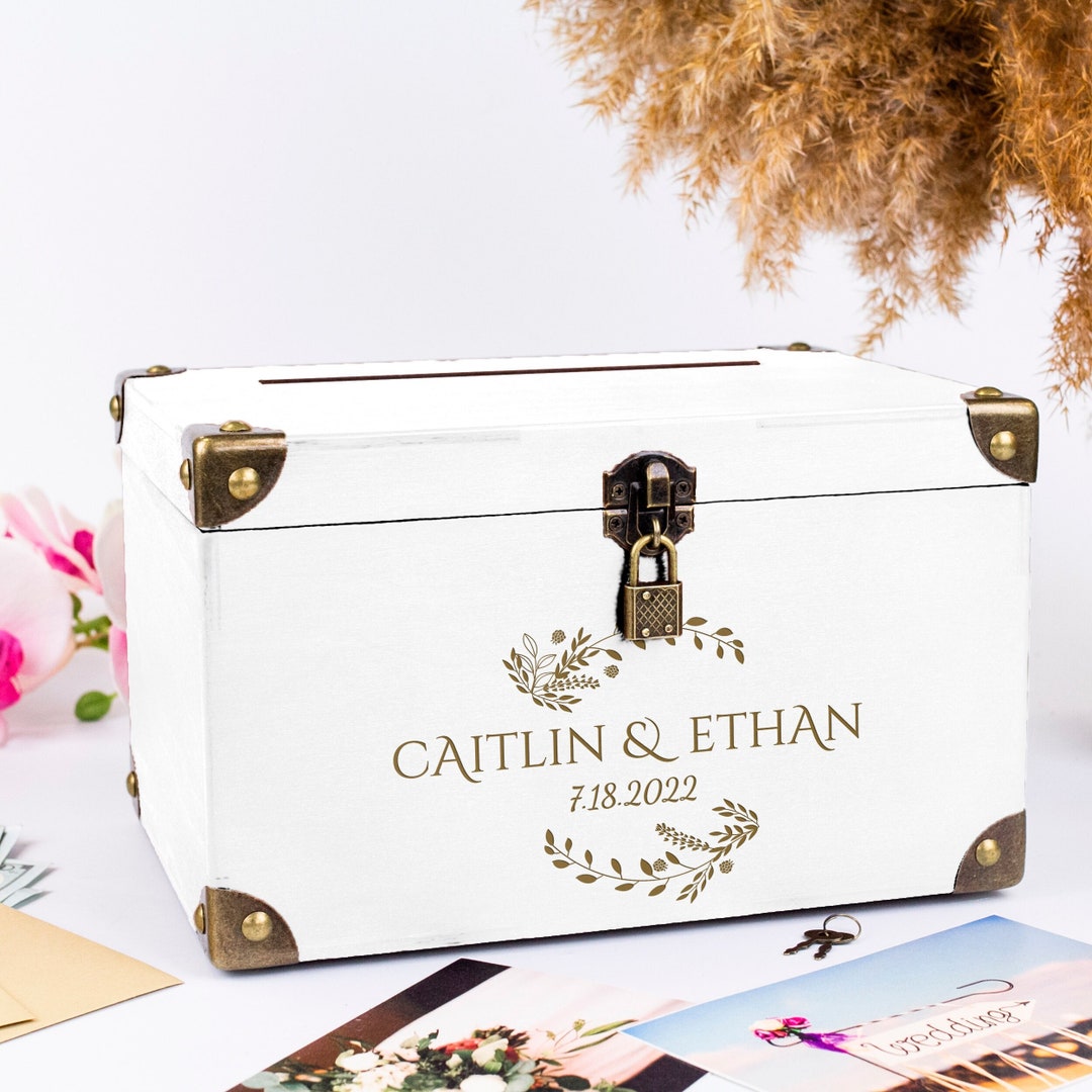 White Wedding Card Box Honeymoon Fund Box Gothic Wedding Card Box ...