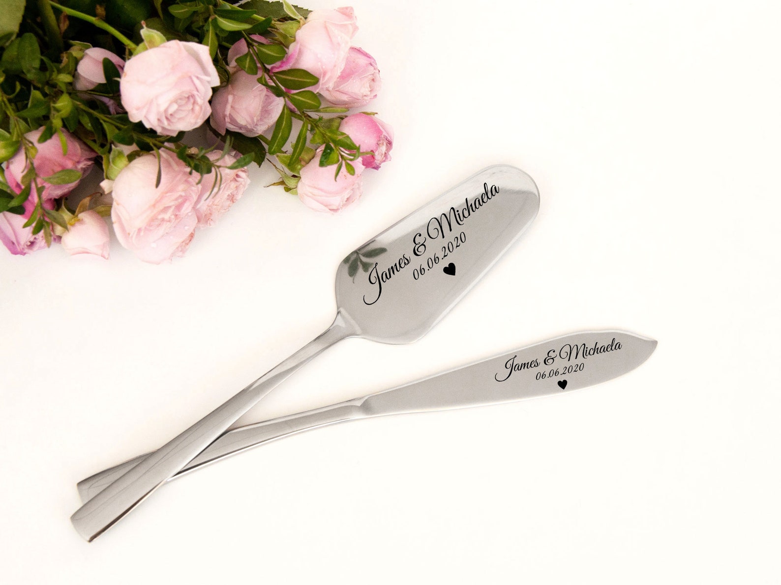 Personalized Cake Server Set and Wooden Gift Box Engraved Cake - Etsy
