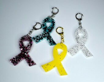 Breast Cancer Ribbon Keychain | Etsy