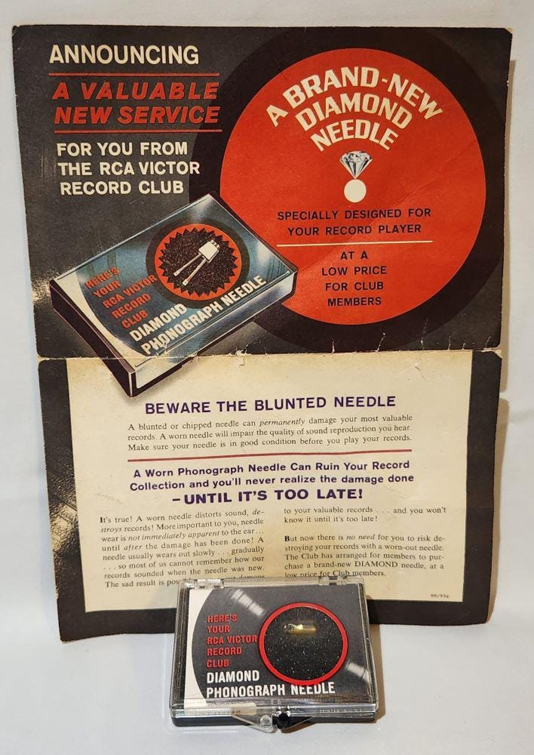 1960 RCA VICTOR Record Club Diamond Needle Service Promotional Print ...