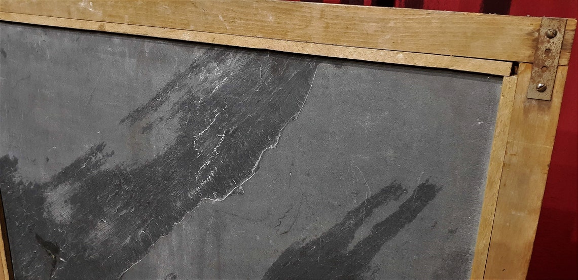 Large Antique Slate Chalkboard 1940s National School Slate Company ...