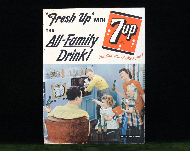 Vintage 1950s Cardboard 7UP Countertop Standee Advertising - Etsy