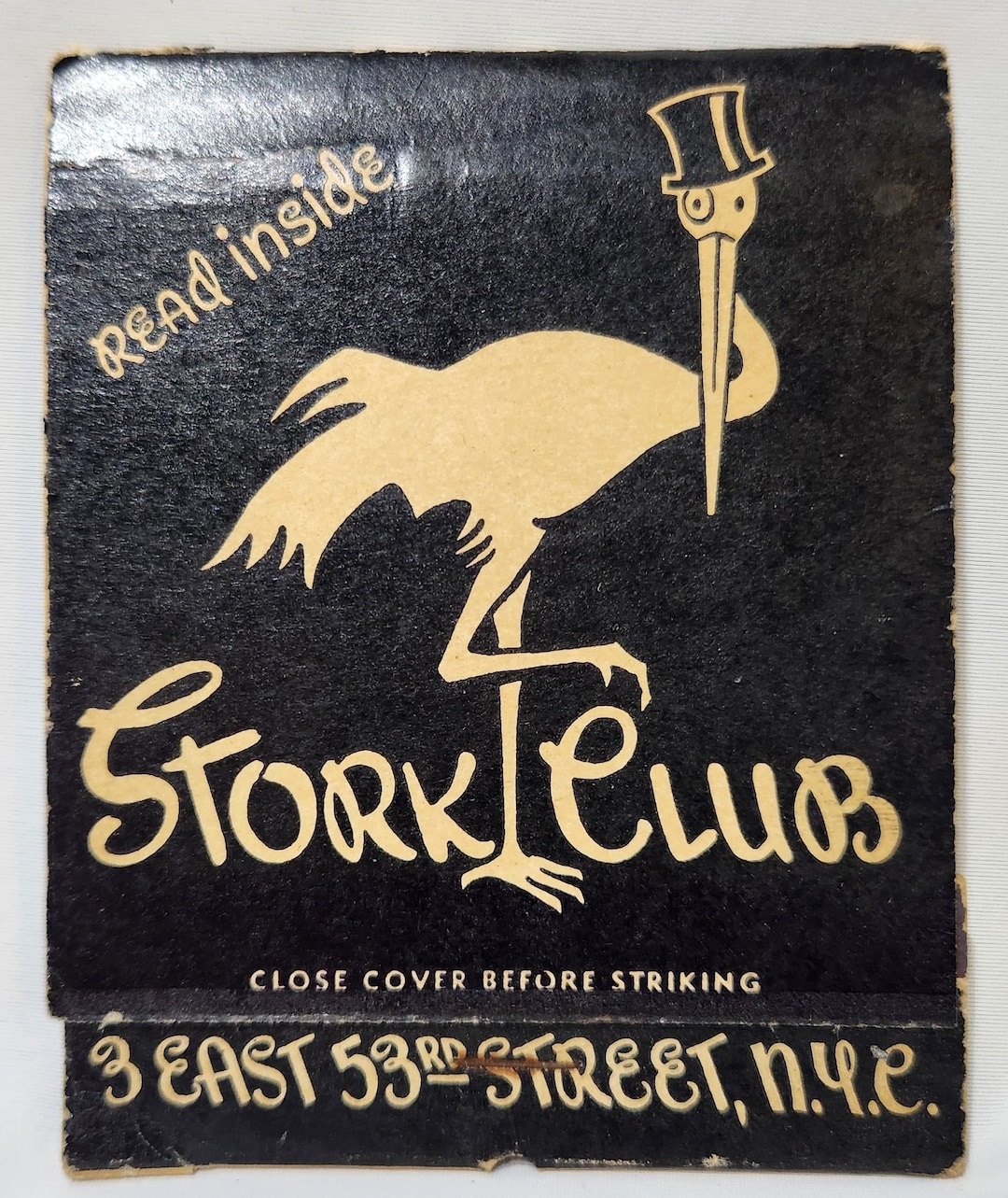 1940s Stork Club 3 East 53rd St NYC Giant Matchbook Stork Club ...