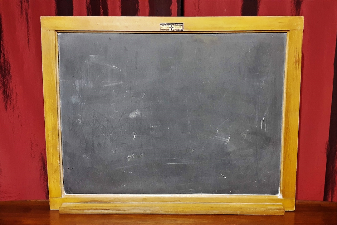 Large Antique Slate Chalkboard 1940s National School Slate Company ...