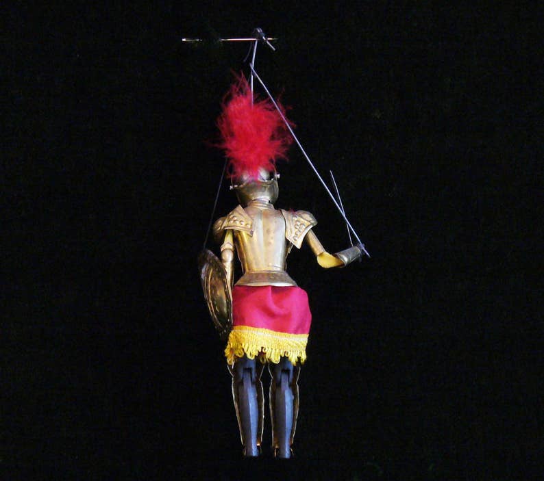 Vintage Wood and Metal Italian Knight and Shining Armor Marionette ...