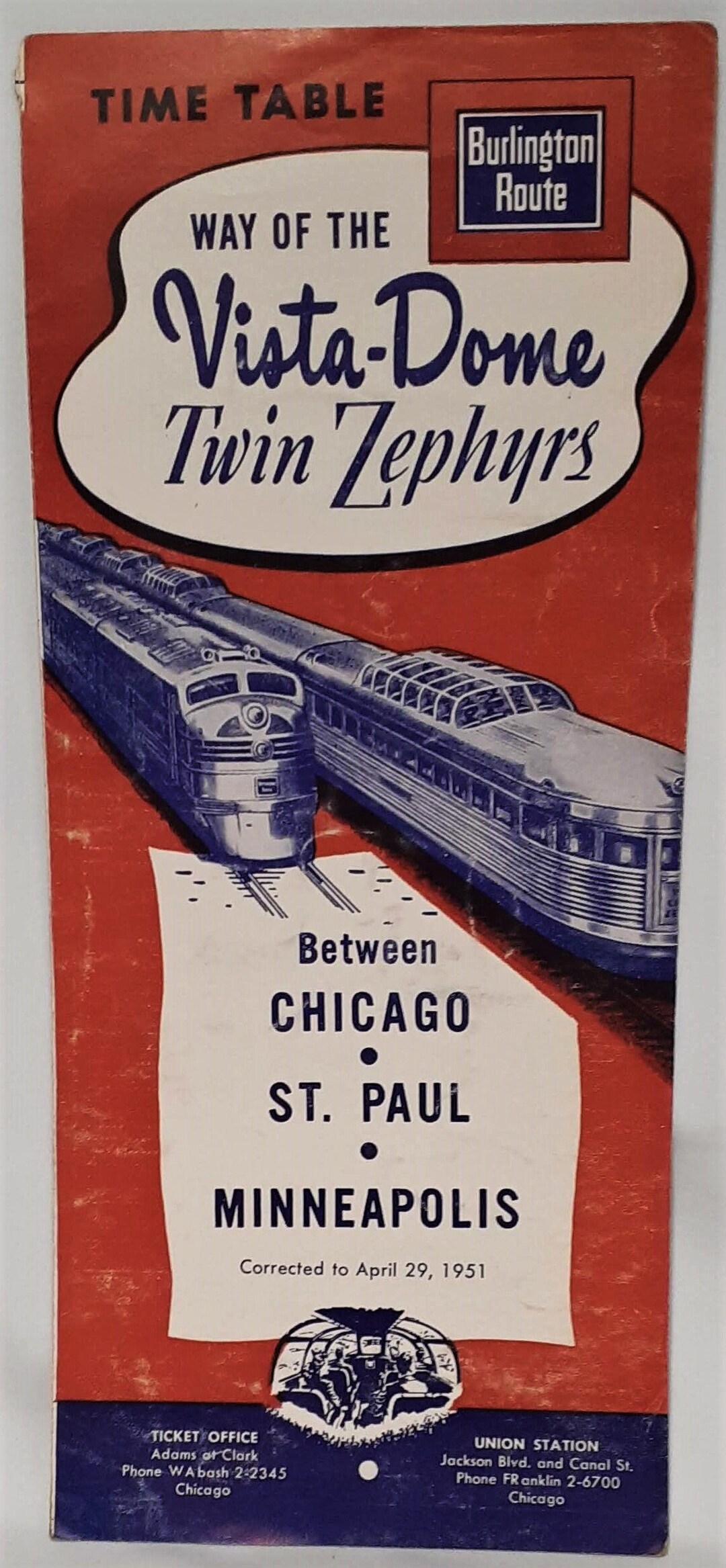 Vintage 1950s Burlington Vista Dome Twin Zephyrs Passenger Train ...