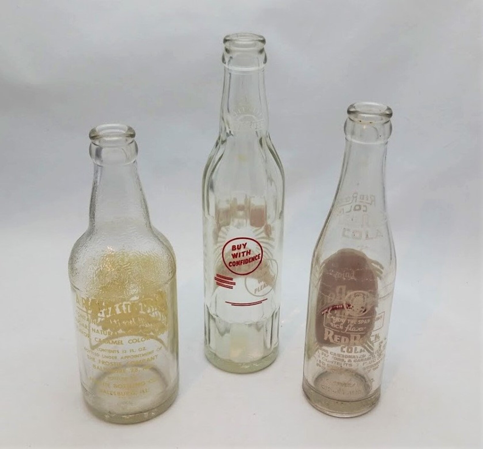 Vintage Antique Soda Pop Bottle Collection Frostie Root Beer Red Rock ...