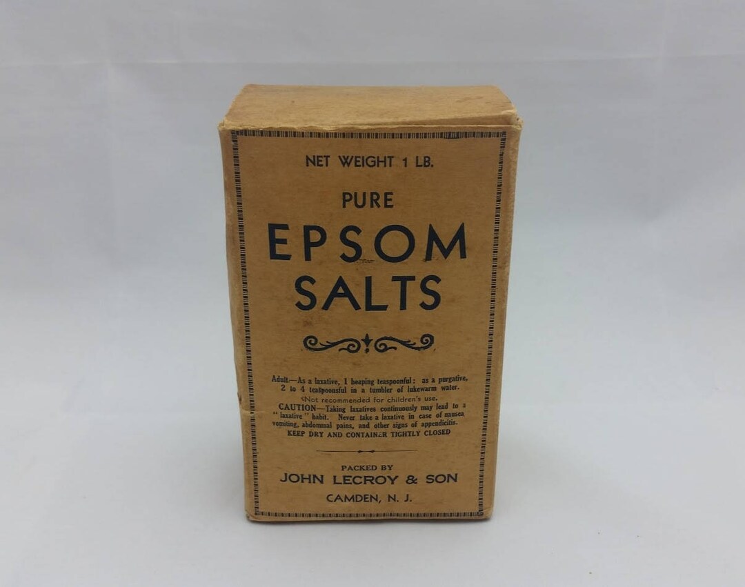 Vintage Adverting Box John Lecroy & Son Epsom Salts Camden N.J. Vintage ...