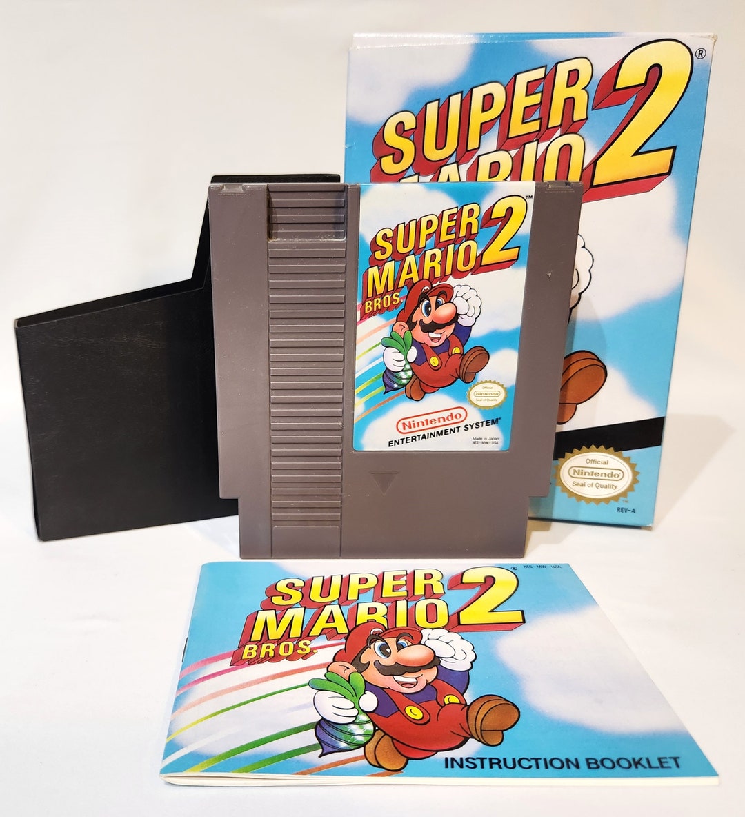 1988 Nintendo NES Super Mario 2 Authentic Game Cartridge in Box With ...