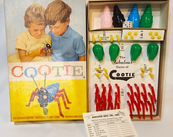 Schaper 1949 COOTIE ~ Cootie Bug Game ~ Vintage Game ~ Game Night - Etsy