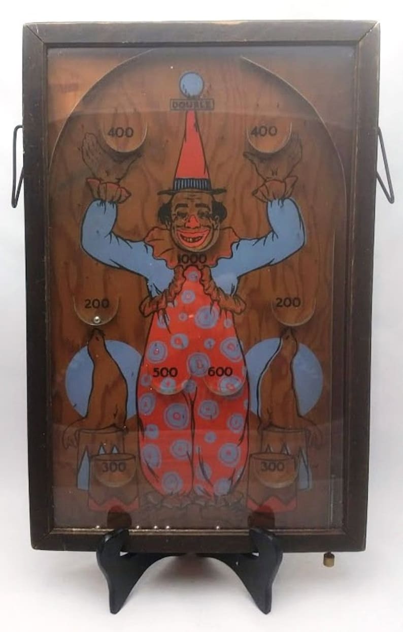 Antique Wood and Glass Clown Pinball Game Machine RARE and Excellent - Etsy