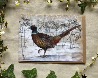 Pheasant Greetings Card, 'the Visitor' - Etsy