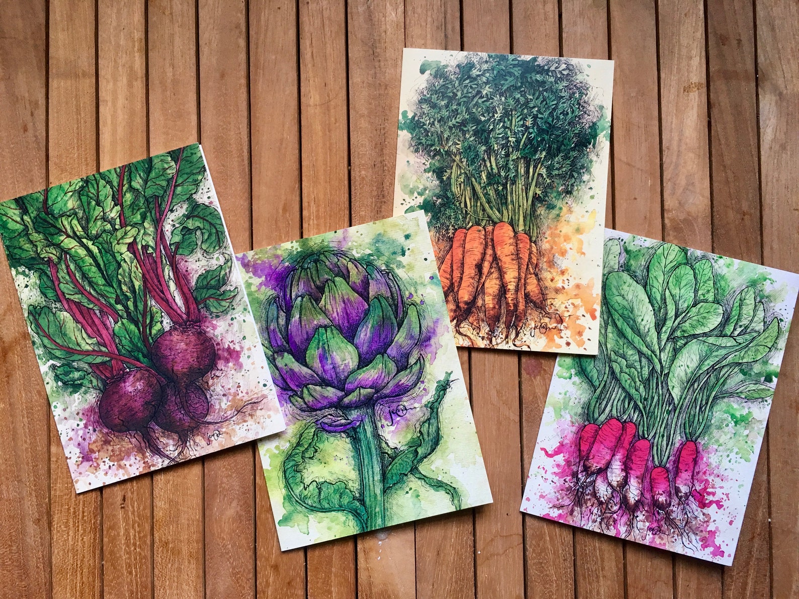 Vegetable Greetings Card Pack - Etsy UK