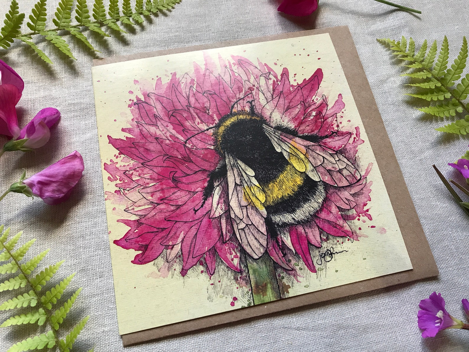 Bumblebee Greetings Card - Etsy UK