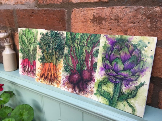 Vegetable Greetings Card Pack | Etsy UK