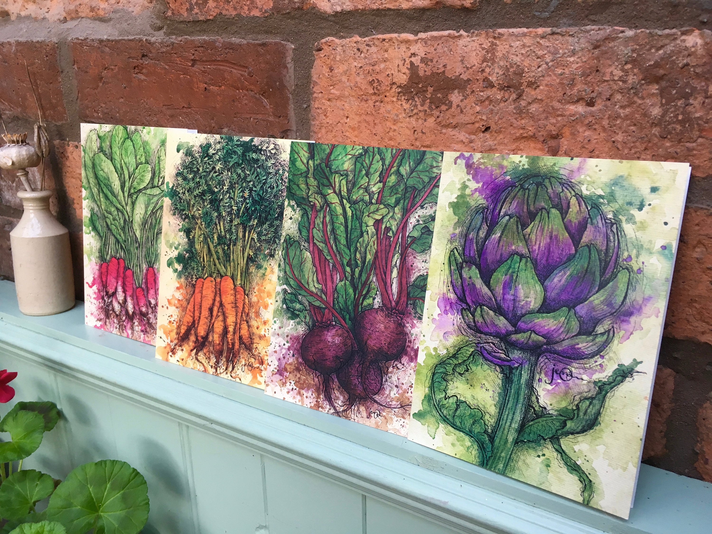 Vegetable Greetings Card Pack - Etsy UK