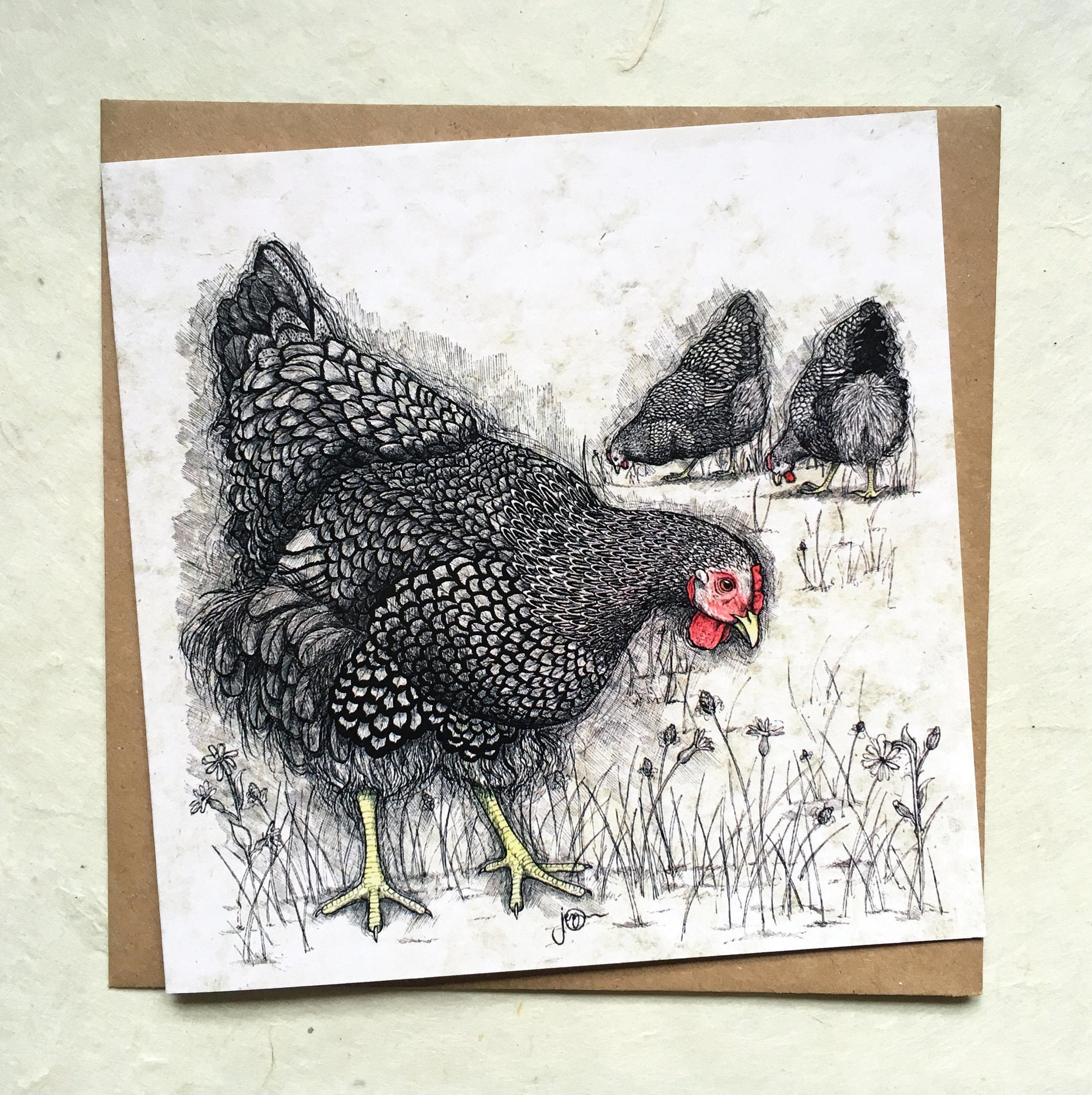 Chickens Greetings Card | Etsy