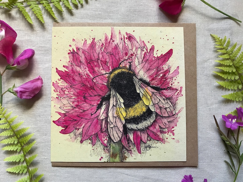 Bumblebee Greetings Card - Etsy UK