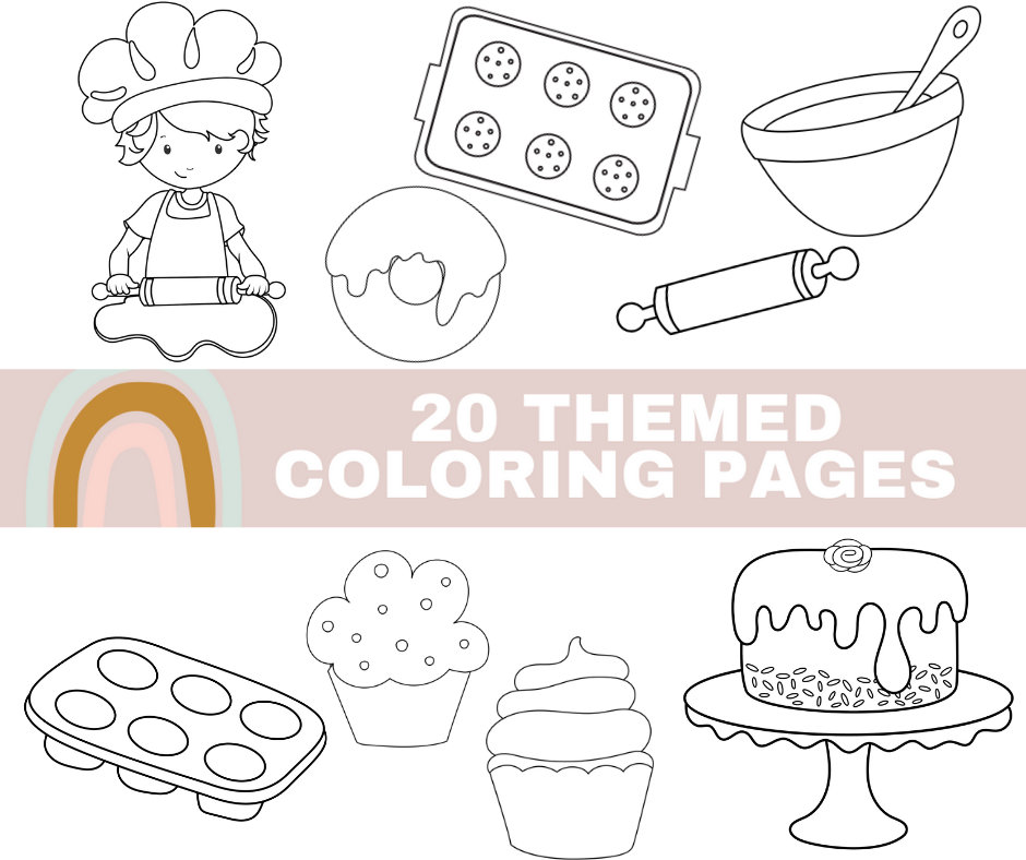 Kids Baking Coloring Pages