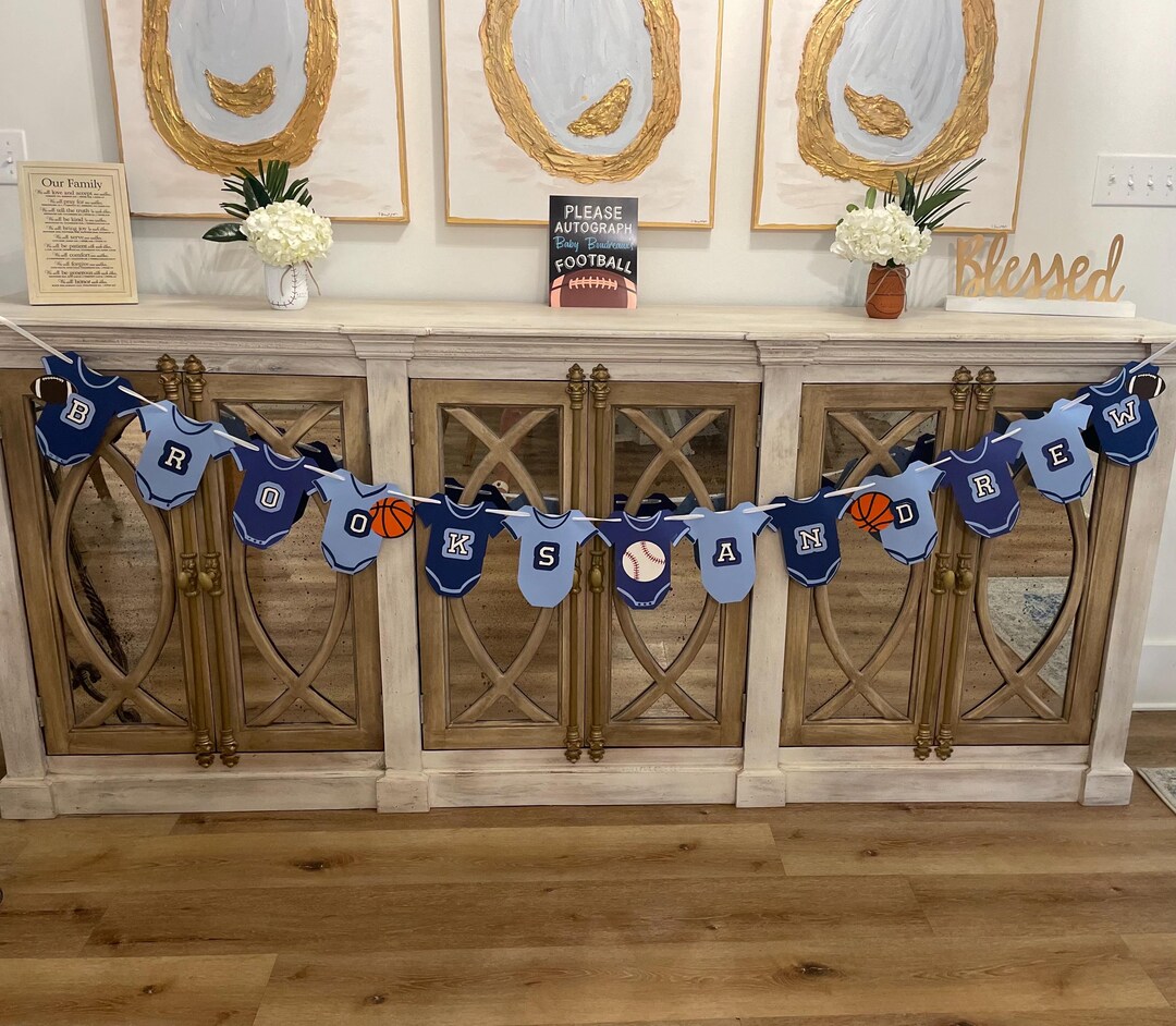 Custom Onesie Banner for Baby Shower Card Stock Name or Message Banner ...