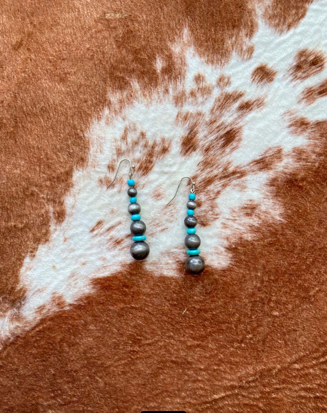 Navajo Style Pearl Fish Hook Earrings - Etsy