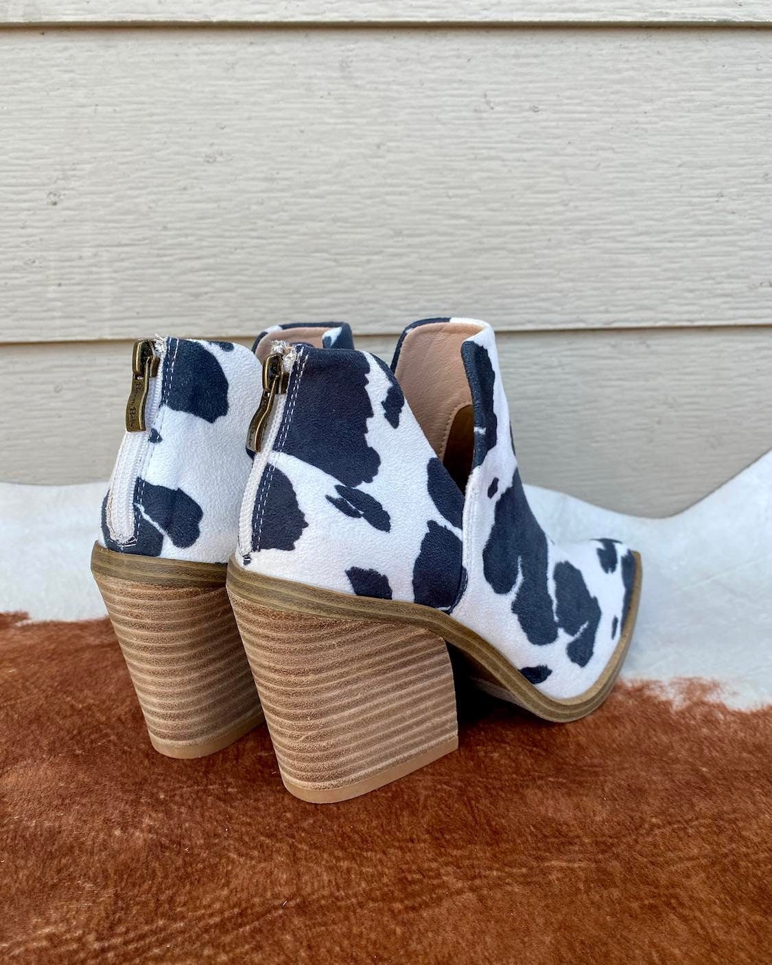 Cow Print Booties - Etsy